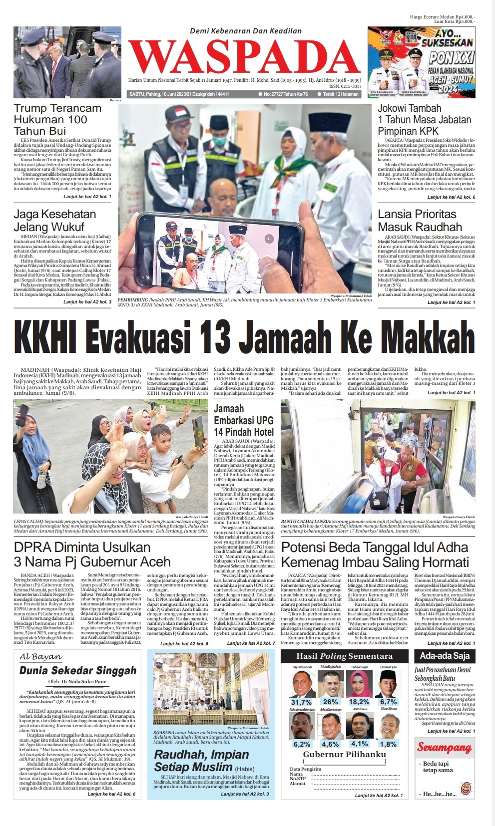 Waspada, Sabtu 10 Juni 2023 – Epaper Harian Waspada Waspada, Sabtu 10 Juni 2023 – Epaper Harian Waspada
